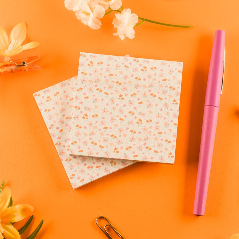 Cute Pink Flower Sticky Notes – Sunglow Paper Co.