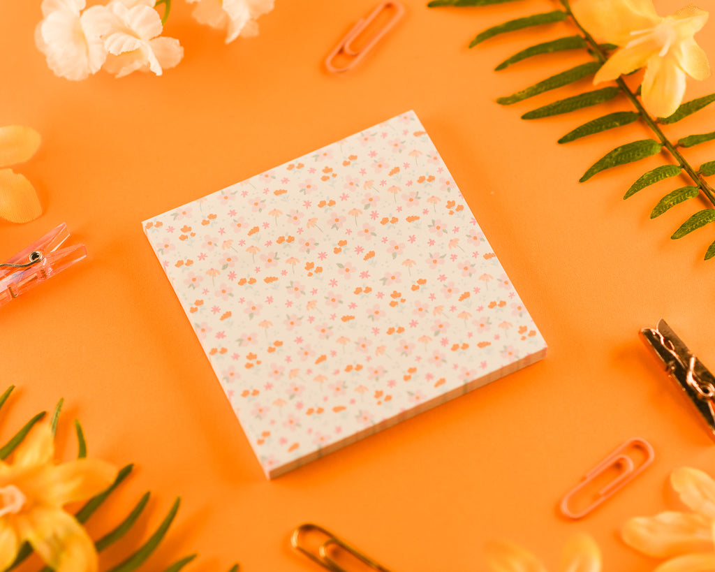 Cute Pink Flower Sticky Notes – Sunglow Paper Co.